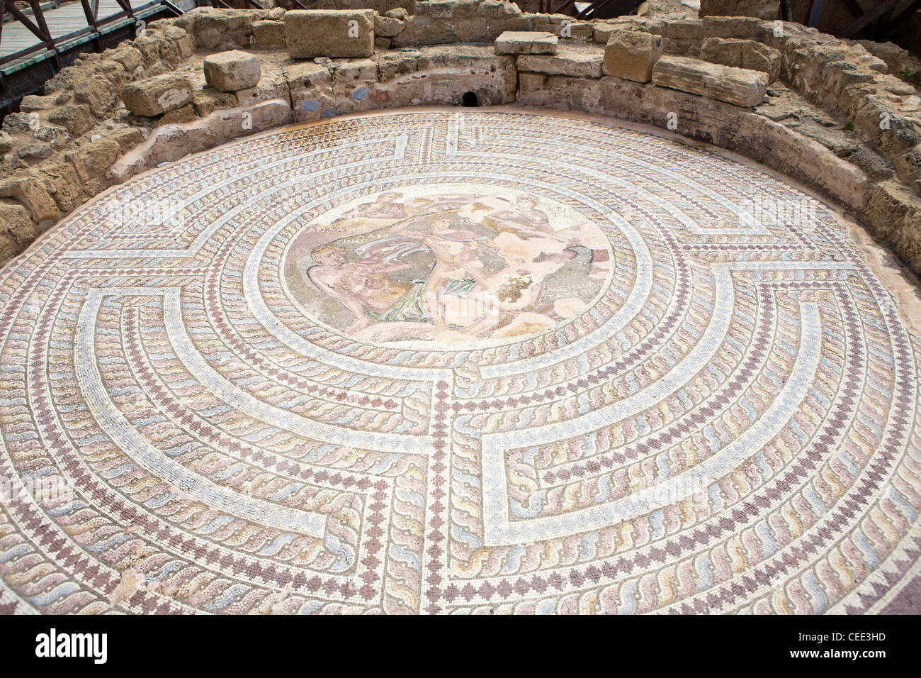 mosaics in the House of Theseus House of Dionysus, Tombs of the kings ...
