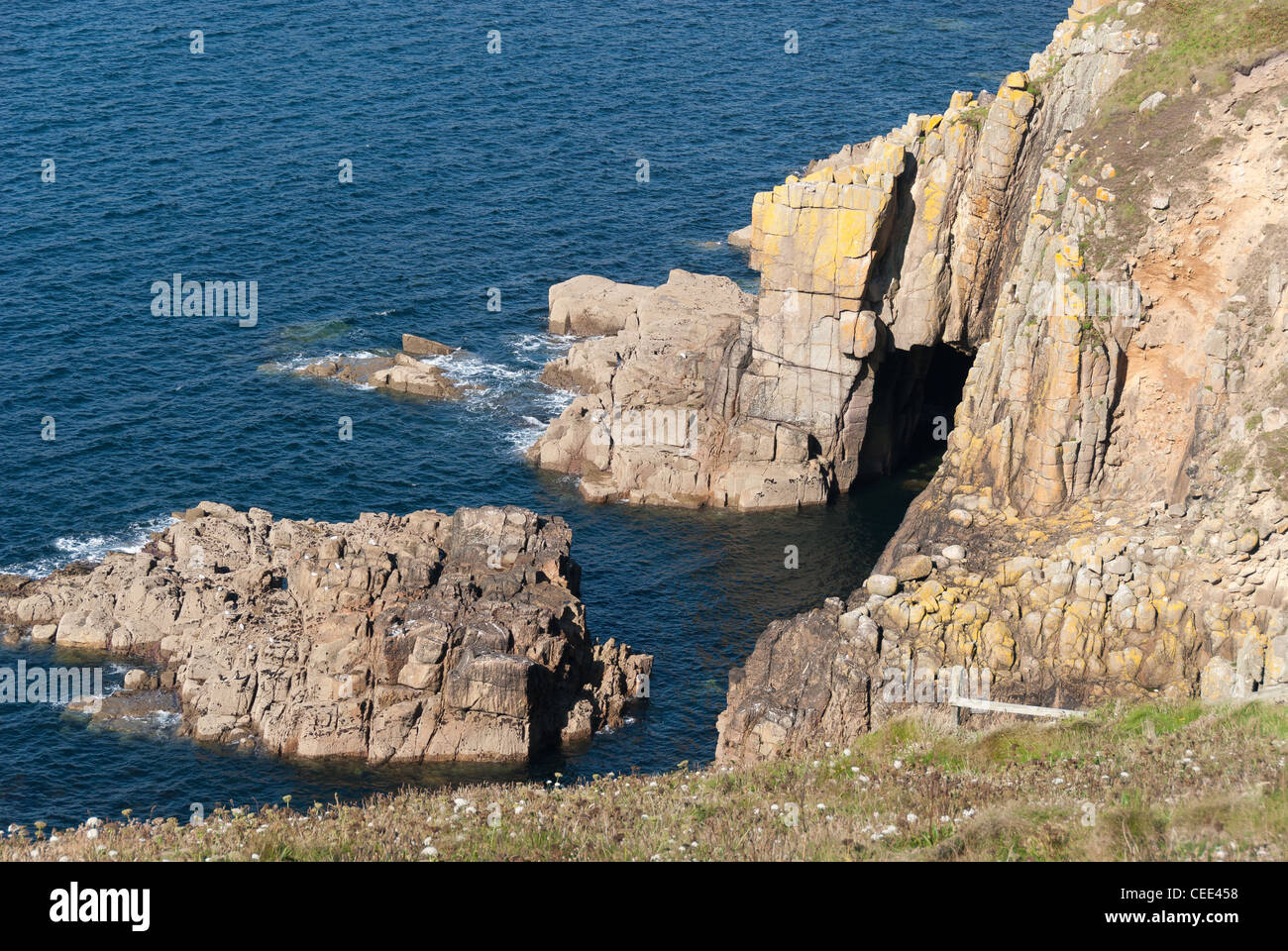overview of the landscape at Lands End in Cornwall Stock Photo - Alamy