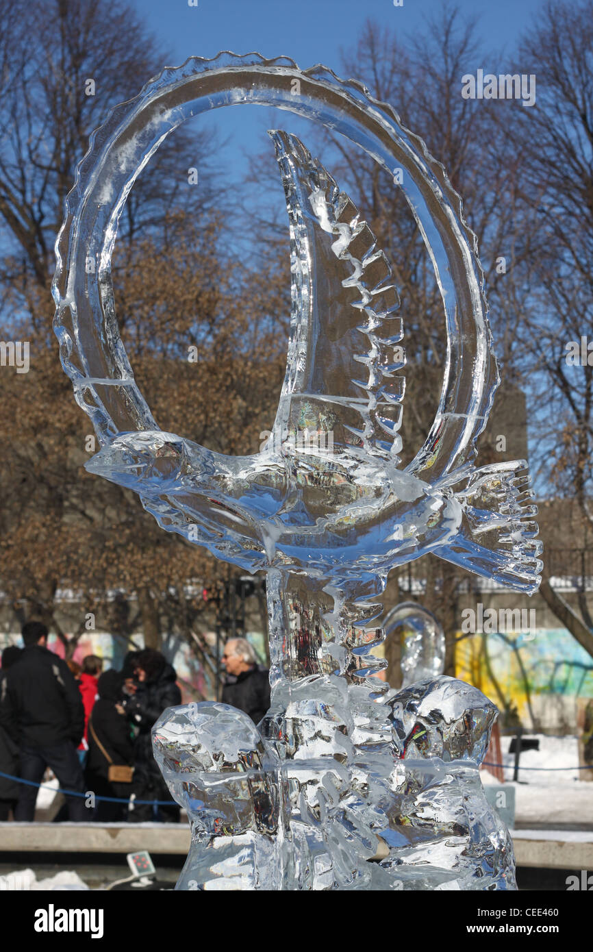 Loon ice sculpture at Winterlude in Ottawa Stock Photo - Alamy