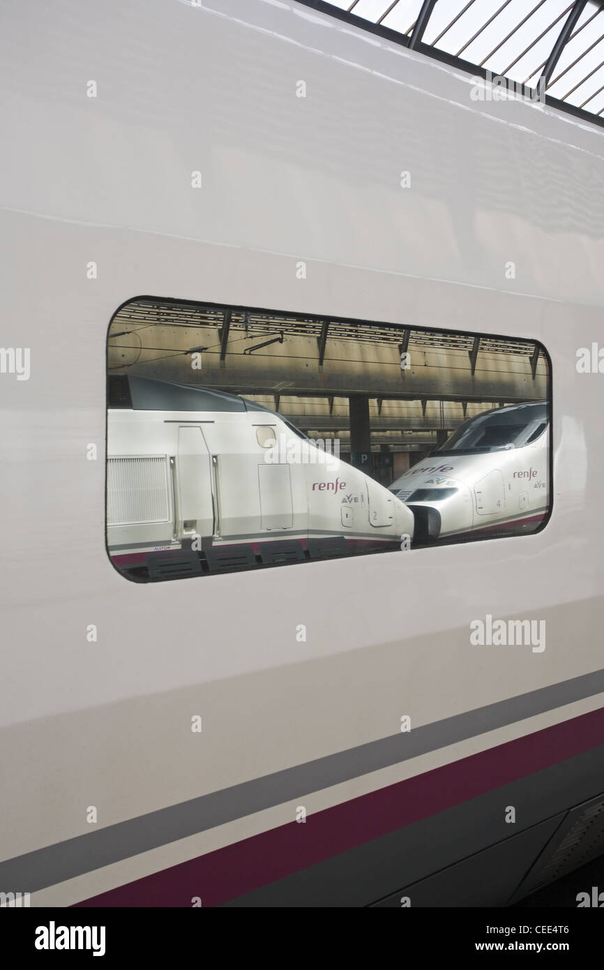 Detail of Spanish high-speed AVE train, Spain Stock Photo - Alamy