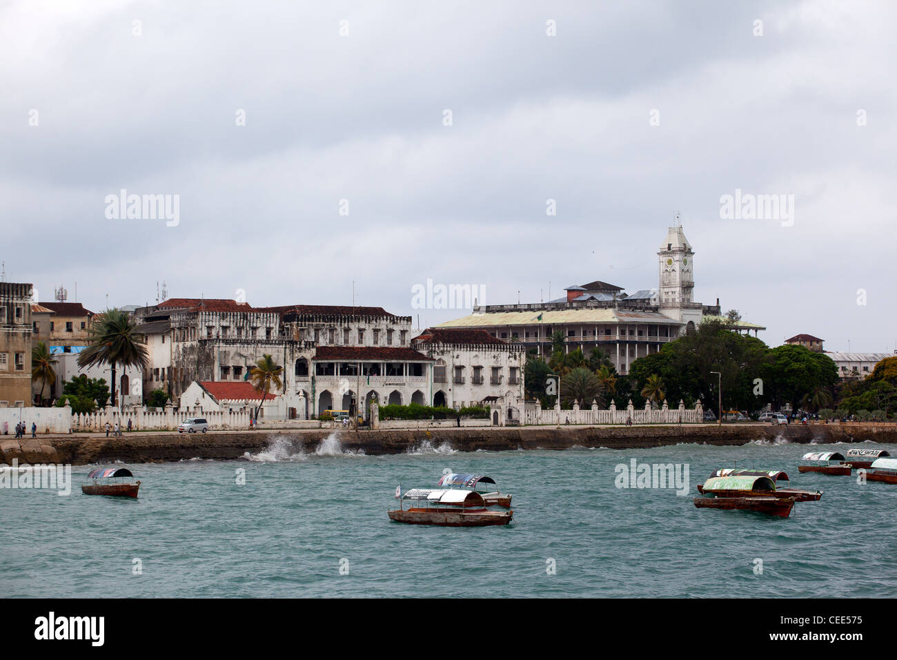 Old Buildings of Stone Town harbour and waterfront Zanzibar Island ...