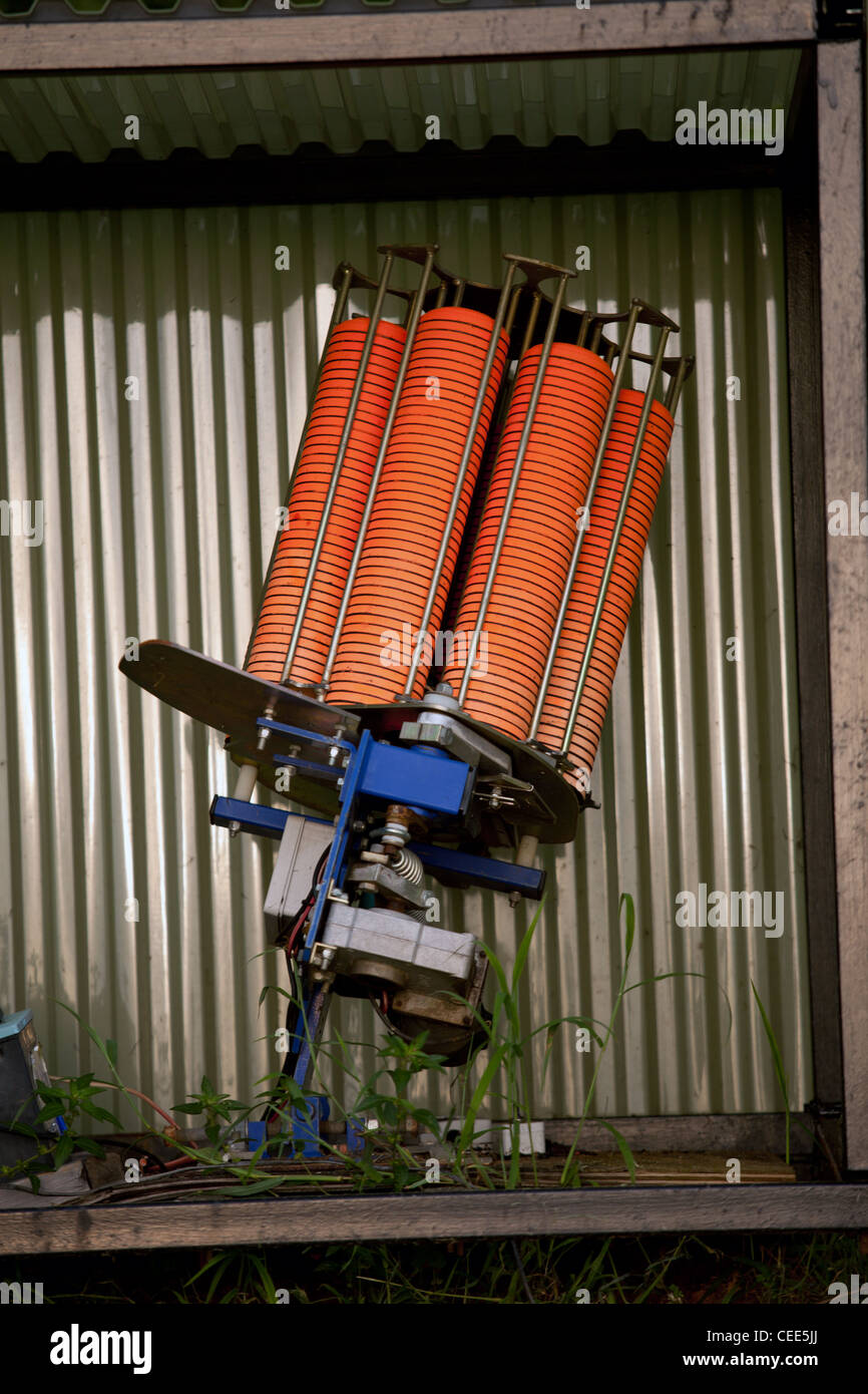 Clay target thrower machine Stock Photo - Alamy