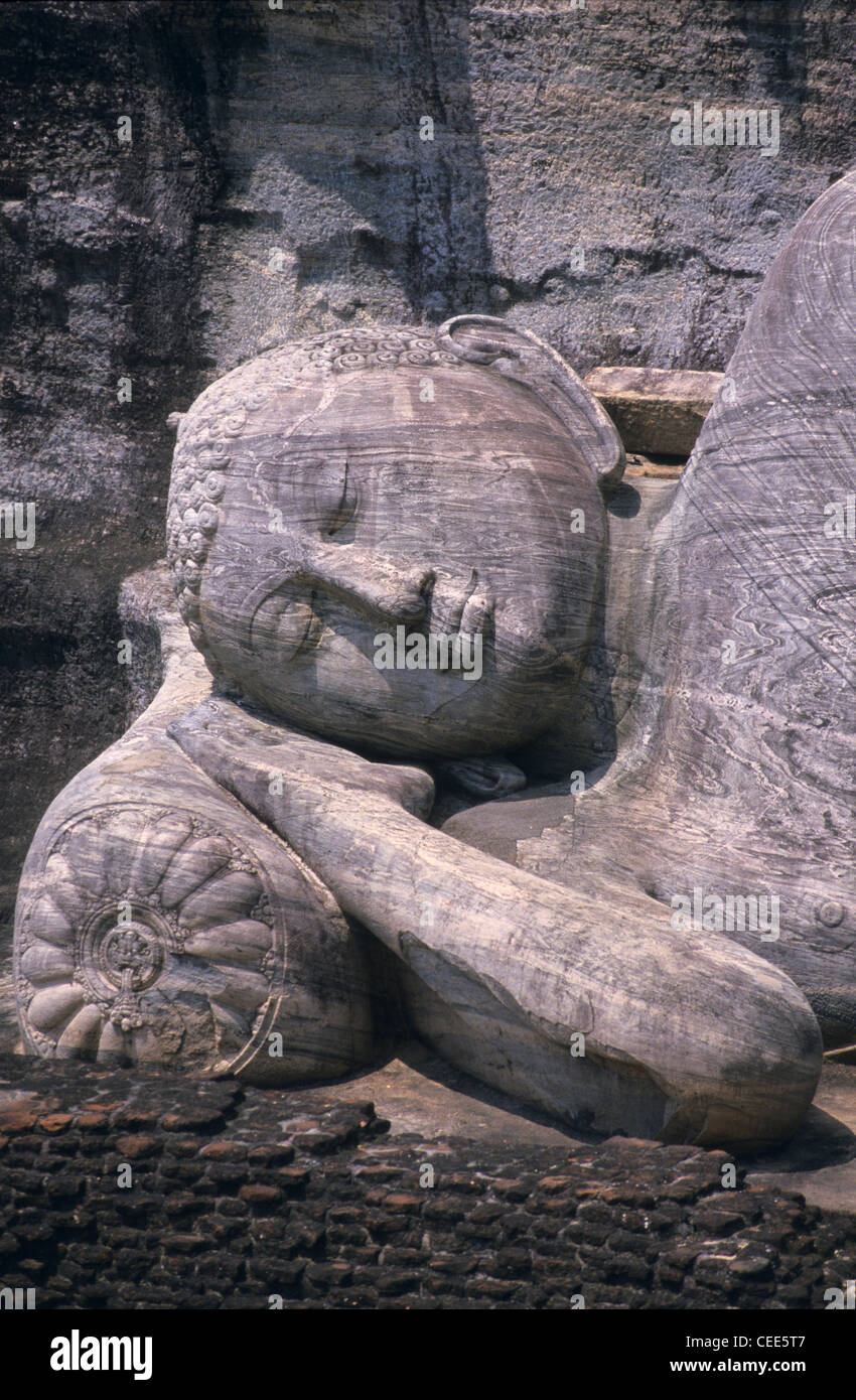 Gal Vihara Buddha granite statue, Polonnaruwa, Sri Lanka Stock Photo ...
