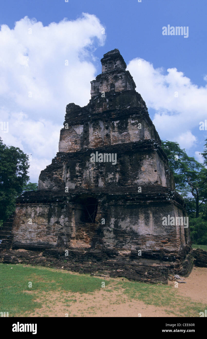 Satmahal Prasada old temple, Quadrangle, Polonnaruwa, Sri Lanka Stock ...