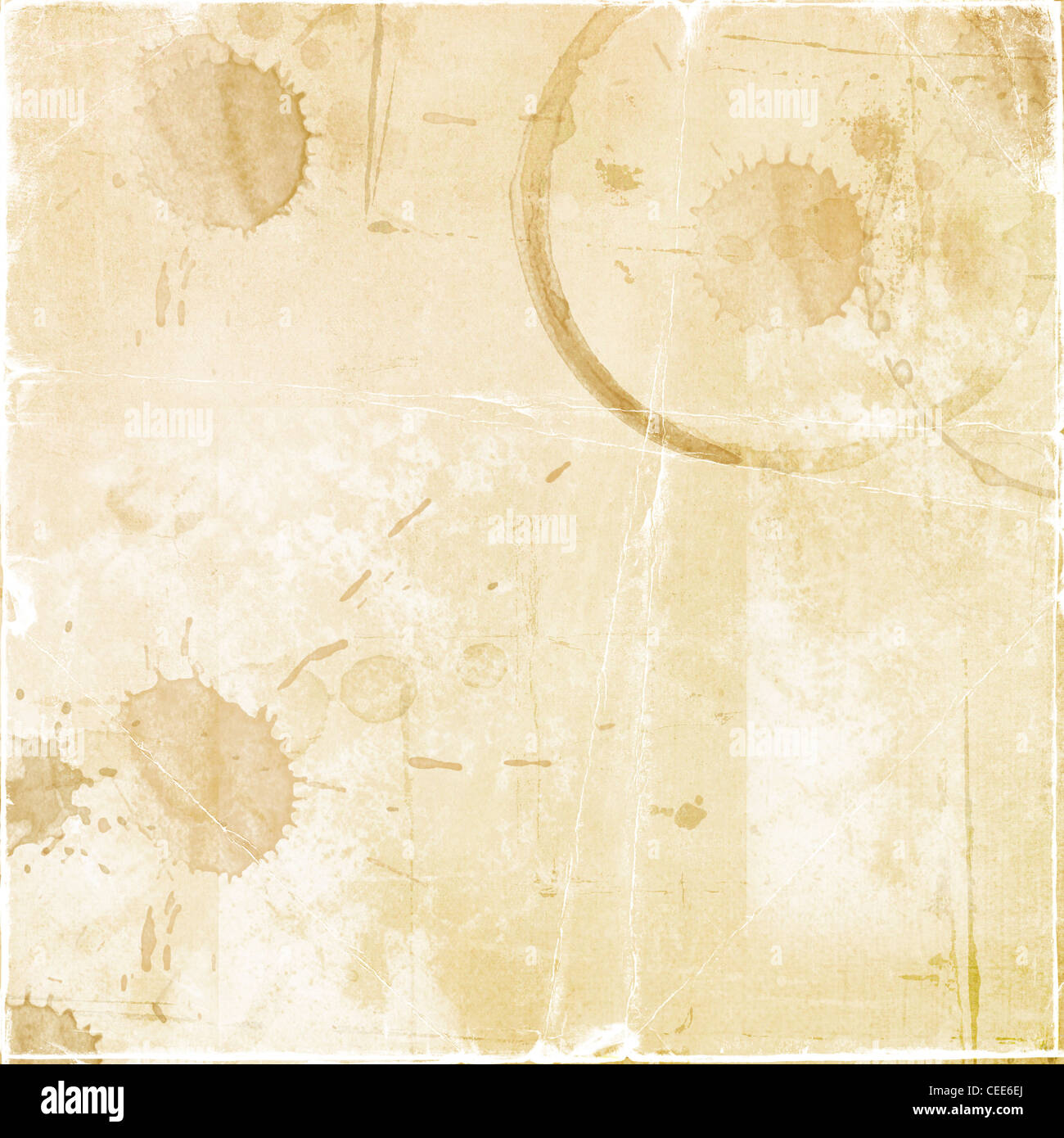 Texture - a sheet of the old paper with drops of coffee Stock Photo - Alamy