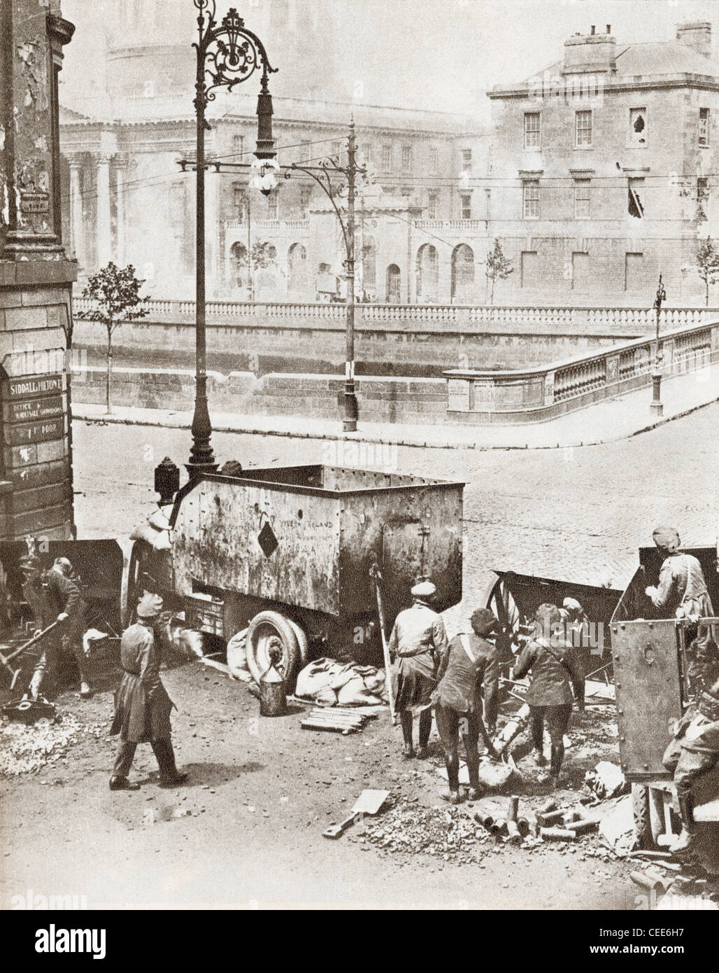 A scene at the Four Courts, Dublin, Ireland during the battle for their ...
