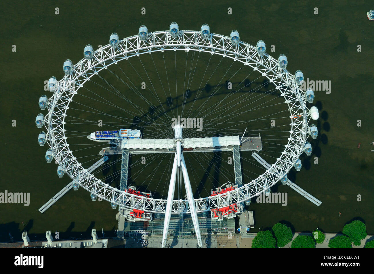 Aerial image of the London Eye Millennium Wheel, South Bank of the ...
