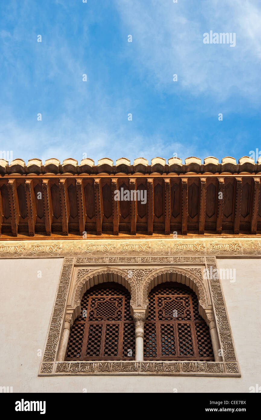 Wooden window at the Nasrid Palaces of the Alhambra, Granada, Andalusia ...