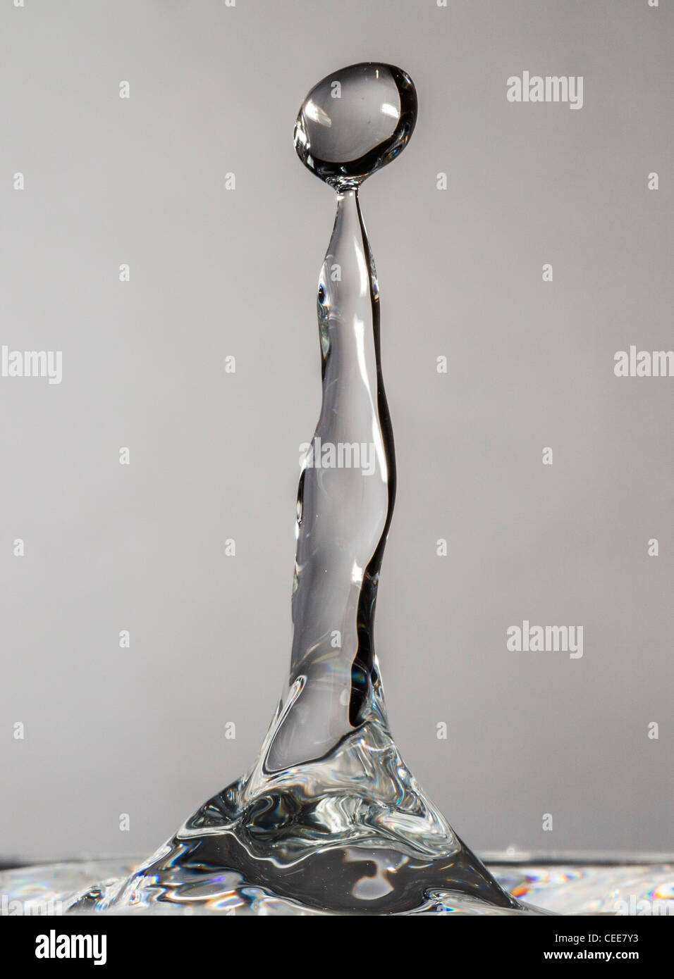 Shapes created by falling water droplets, frozen with high-speed flash ...