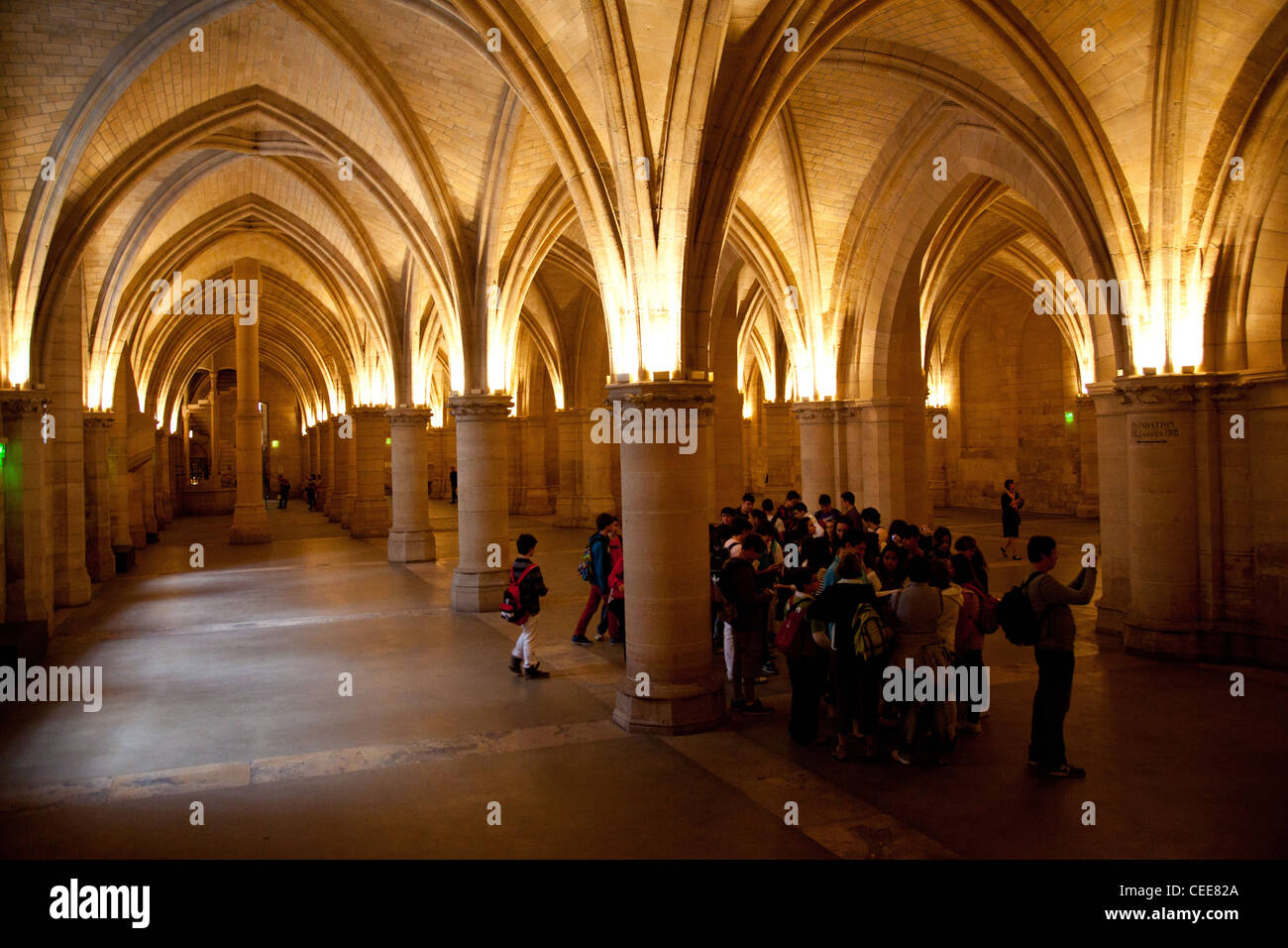 A group of school children in La Conciergerie in Paris France Stock ...