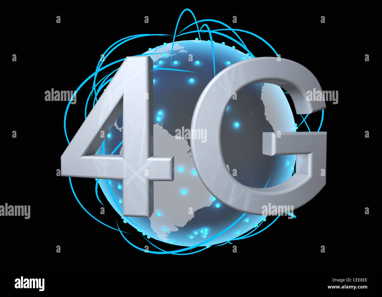 concept for a global 4g network Stock Photo - Alamy