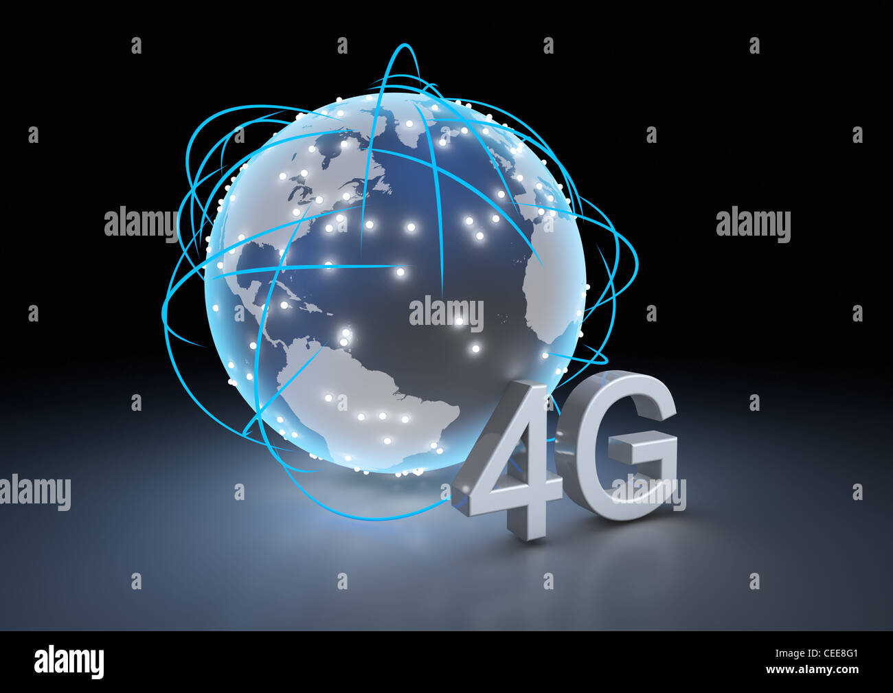 concept for a global 4g network Stock Photo - Alamy