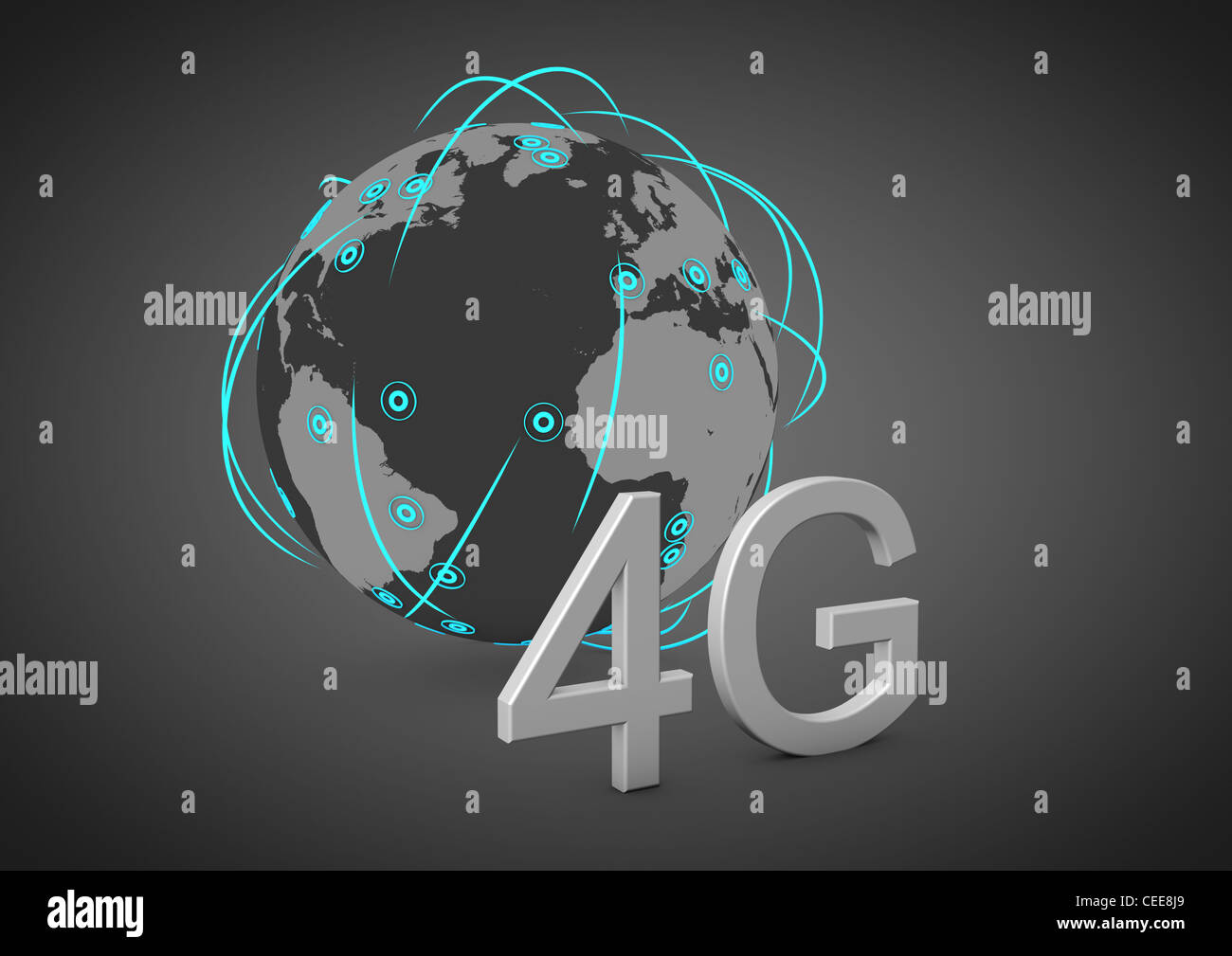 concept for a global 4g network Stock Photo - Alamy