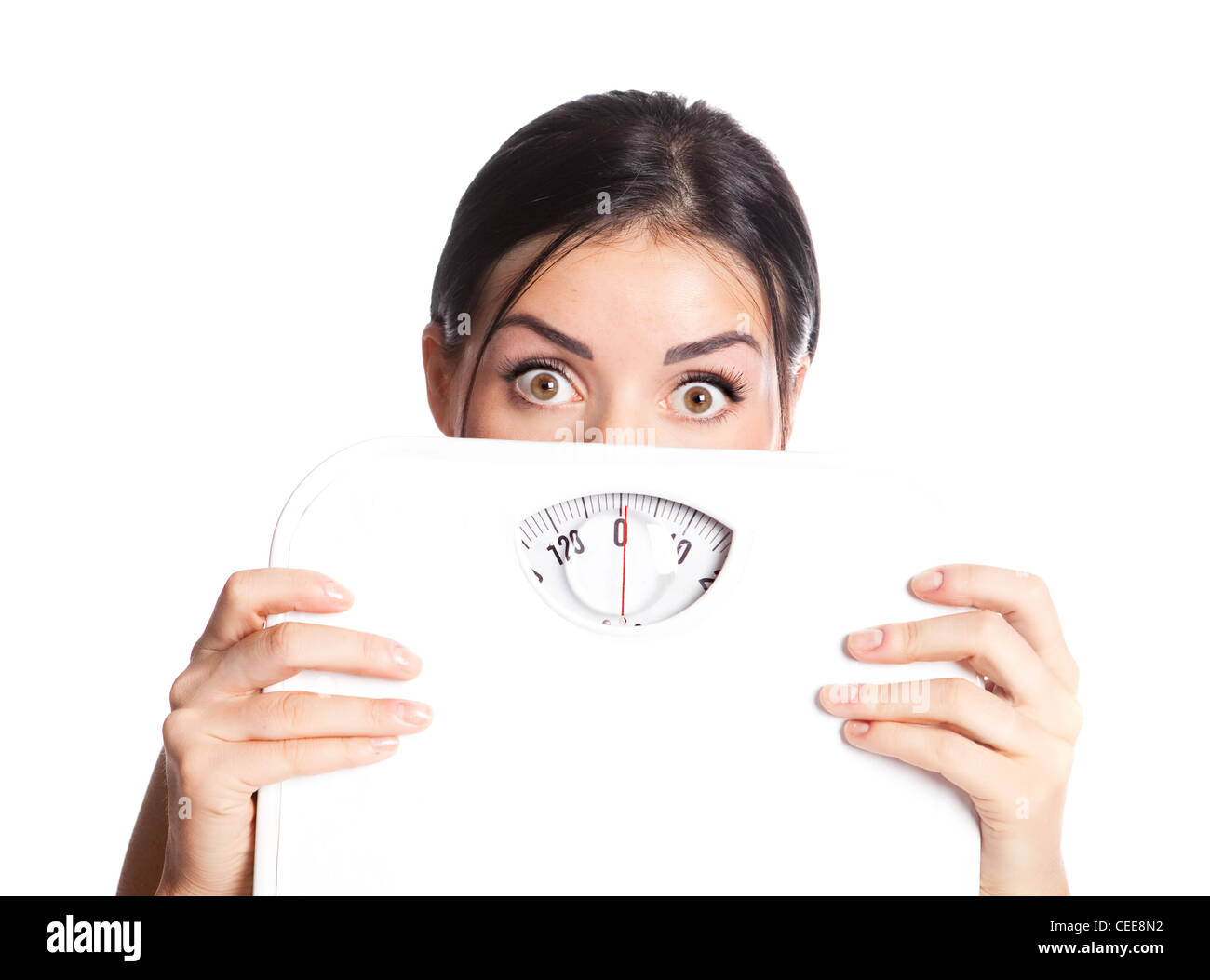 beautiful young woman with scales Stock Photo - Alamy