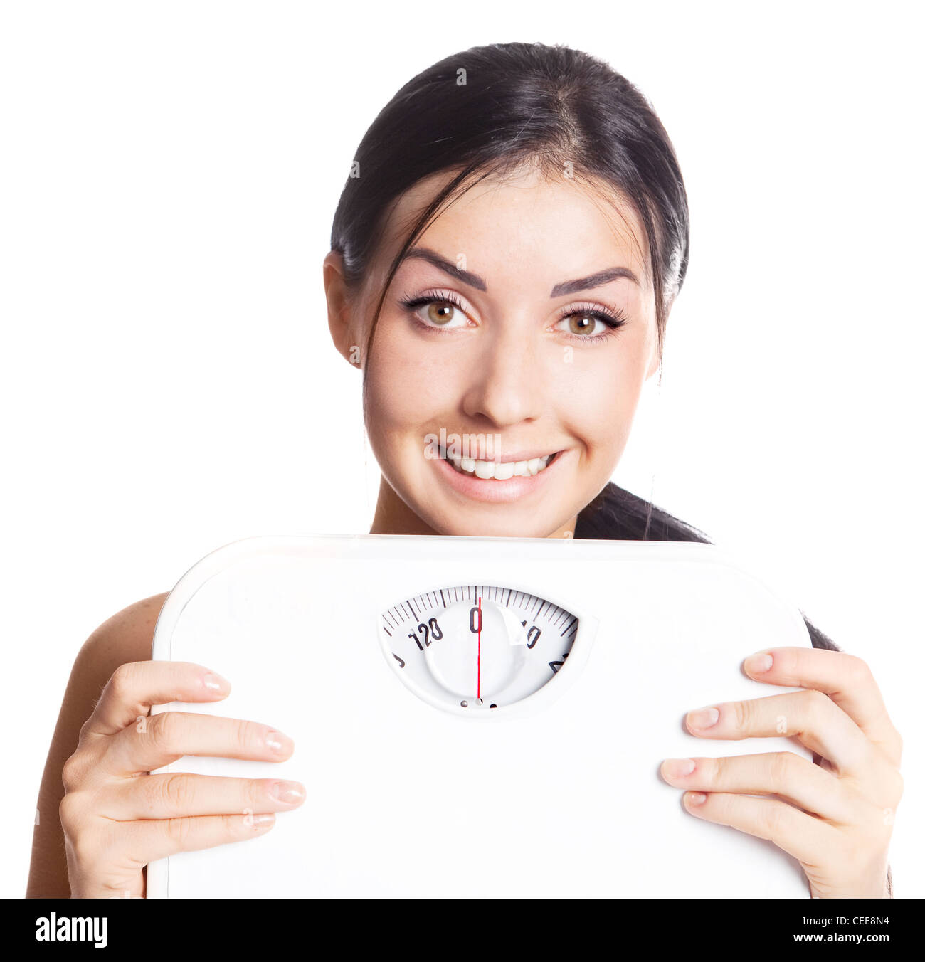 beautiful young woman with scales Stock Photo - Alamy