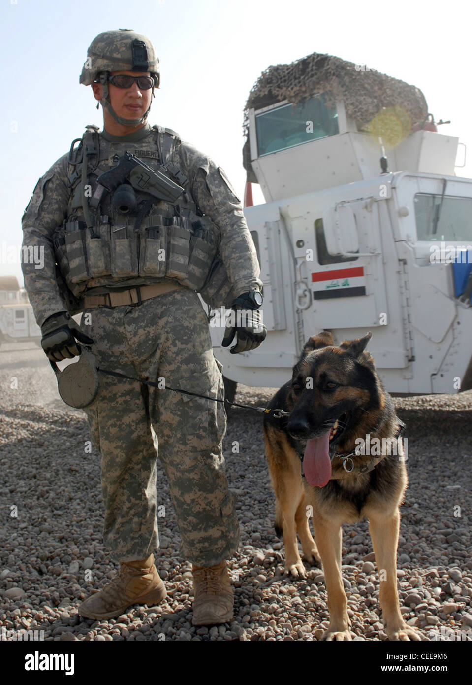 Army Staff Sgt. Marcelo Figueroa, a military working dog handler ...