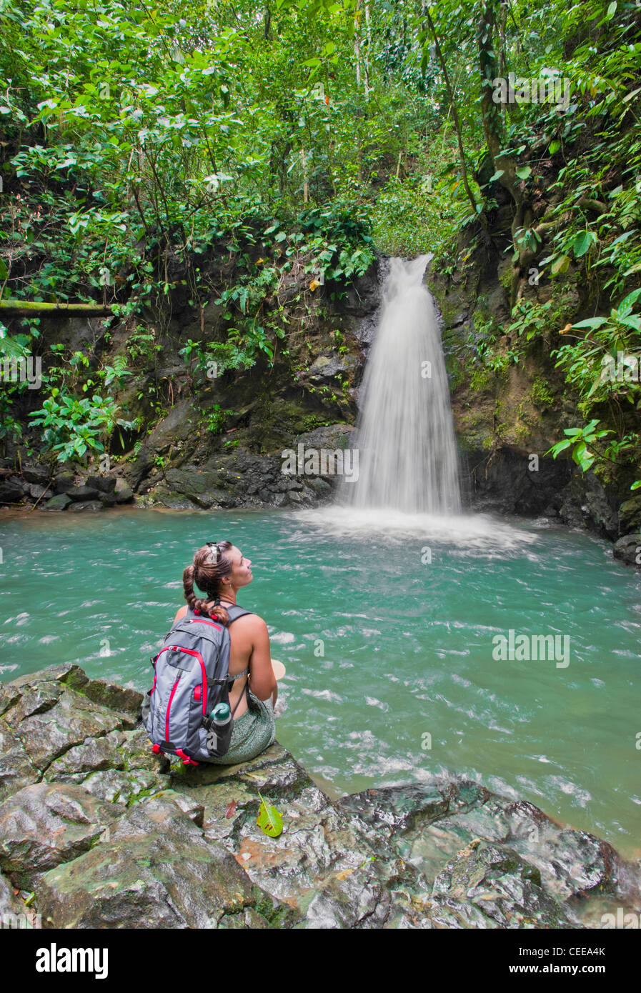 Woman waterfall hi-res stock photography and images - Alamy