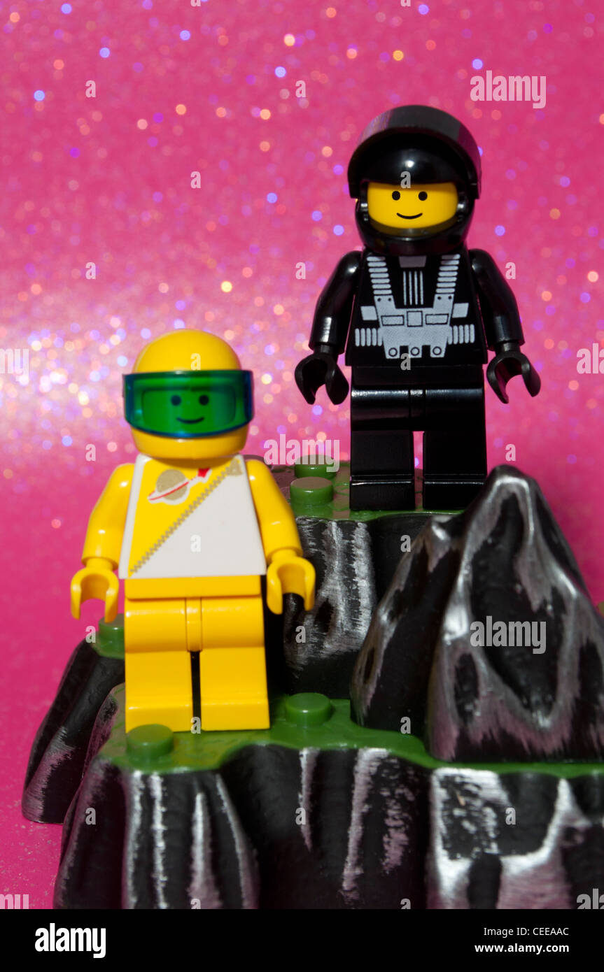 Lego spacemen on the moon Stock Photo - Alamy