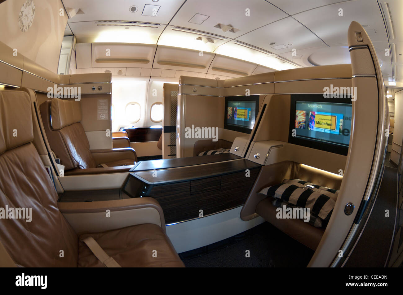 commercial airbus with first class seats Stock Photo - Alamy