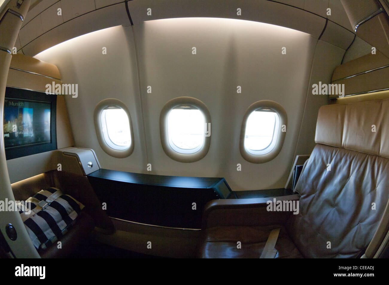 First class seat in an airbus Stock Photo - Alamy
