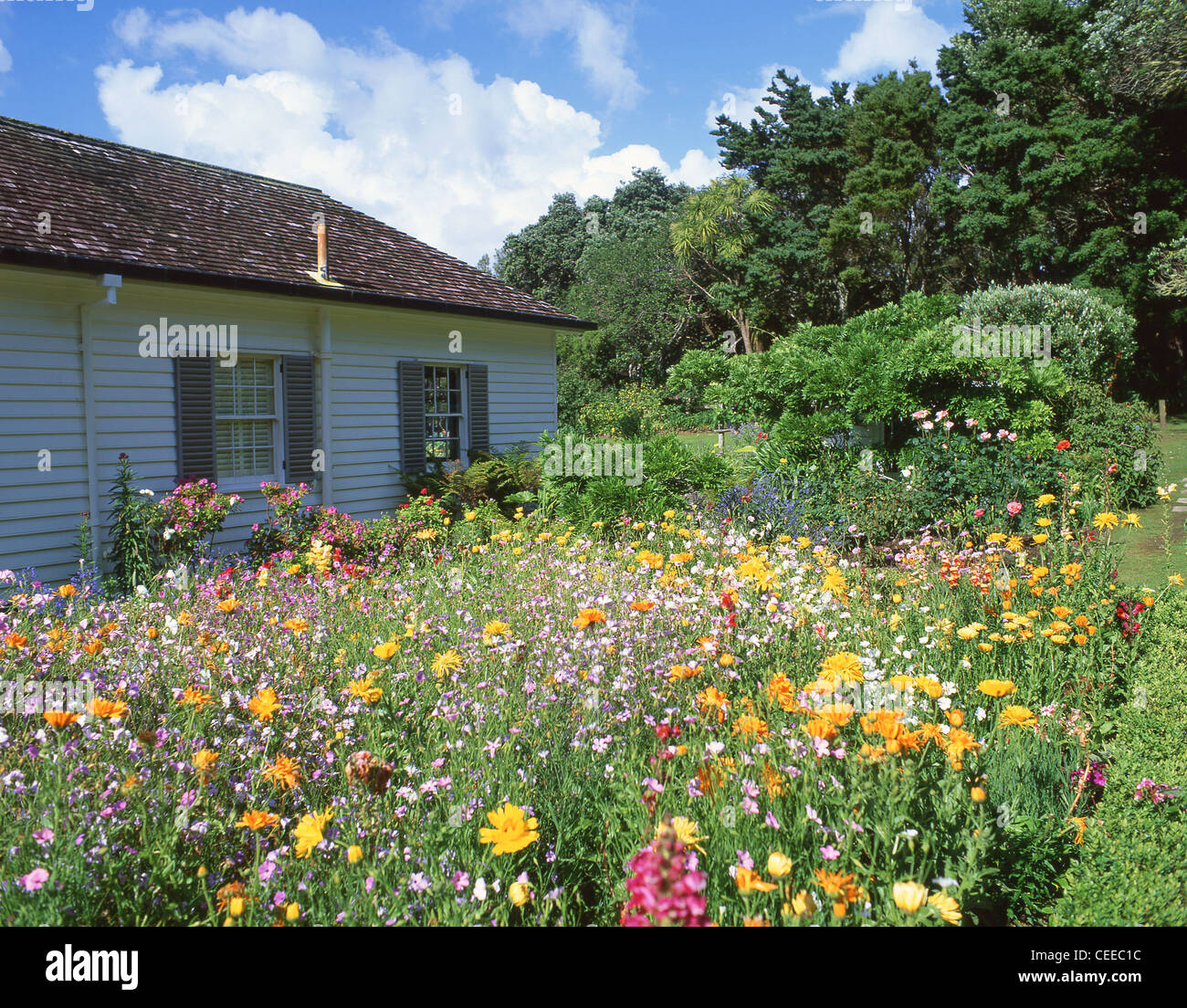 The Treaty House and gardens, Waitangi Treaty Grounds, Waitangi, Bay of ...