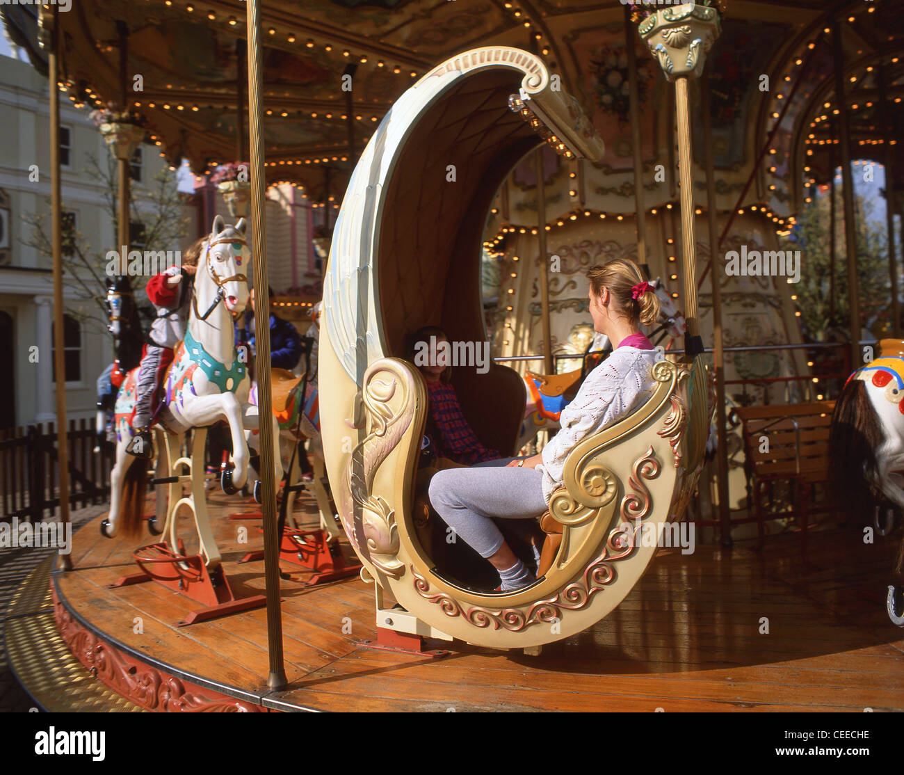 Gallopers Carousel at Alton Towers Theme Park, Alton, Staffordshire ...
