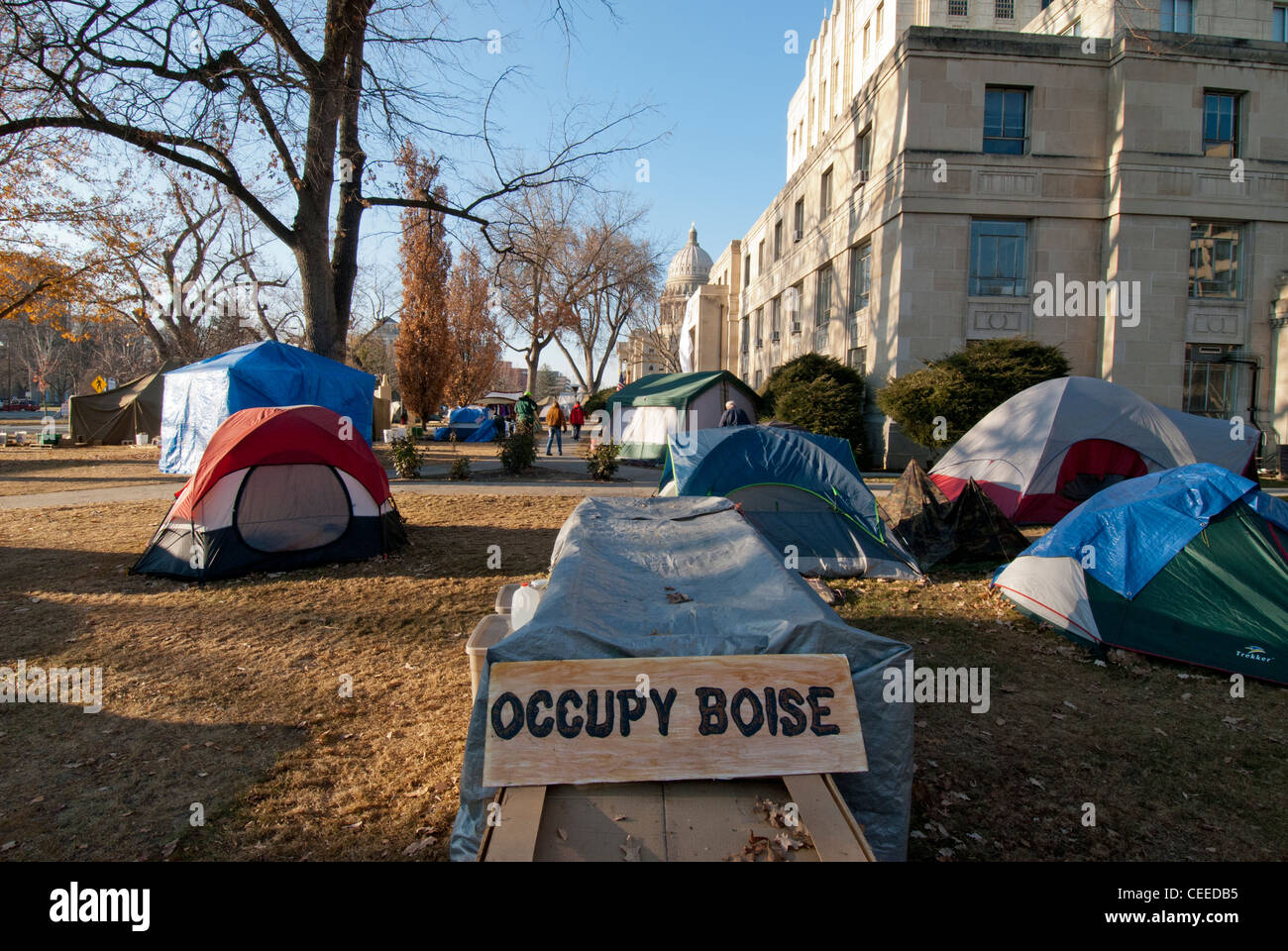 Occupy Boise encampment in front of the old Ada County Courthouse on ...