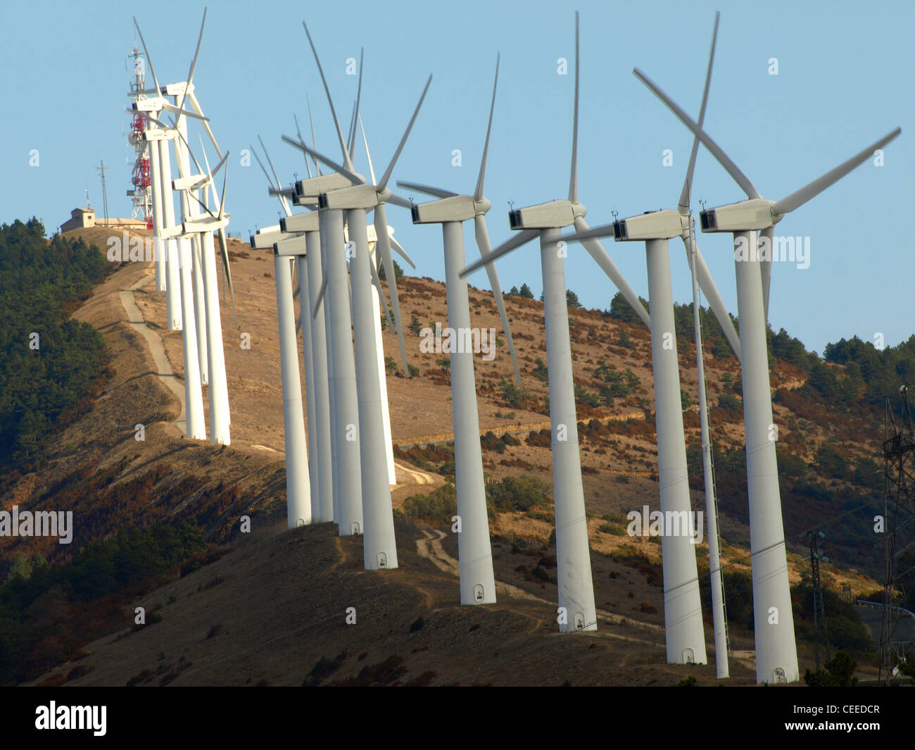 wind mill power plant in Navarre Stock Photo - Alamy