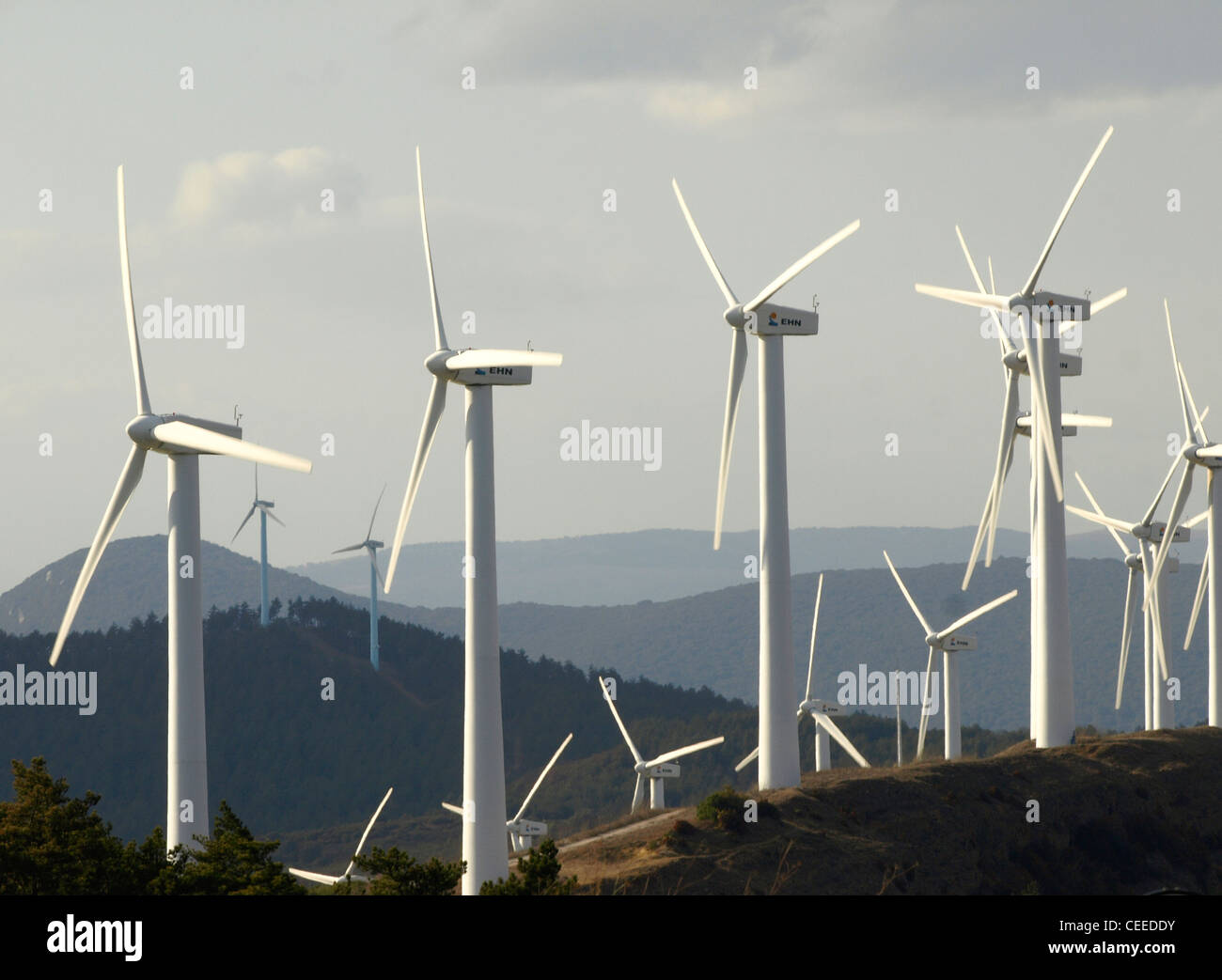 wind mill power plant in Navarre Stock Photo - Alamy