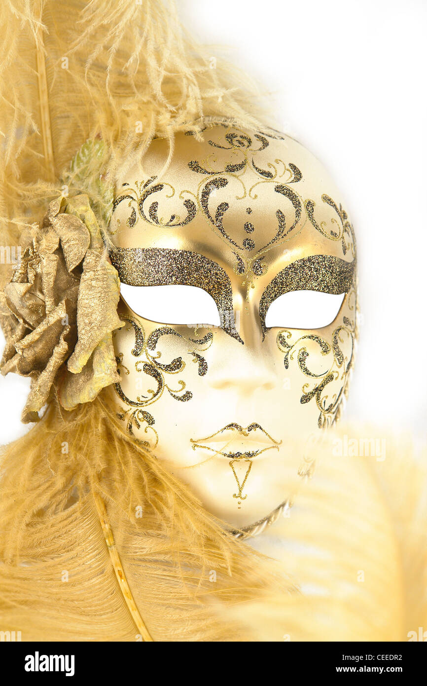 Gold venetian mask, isolated hi-res stock photography and images - Alamy