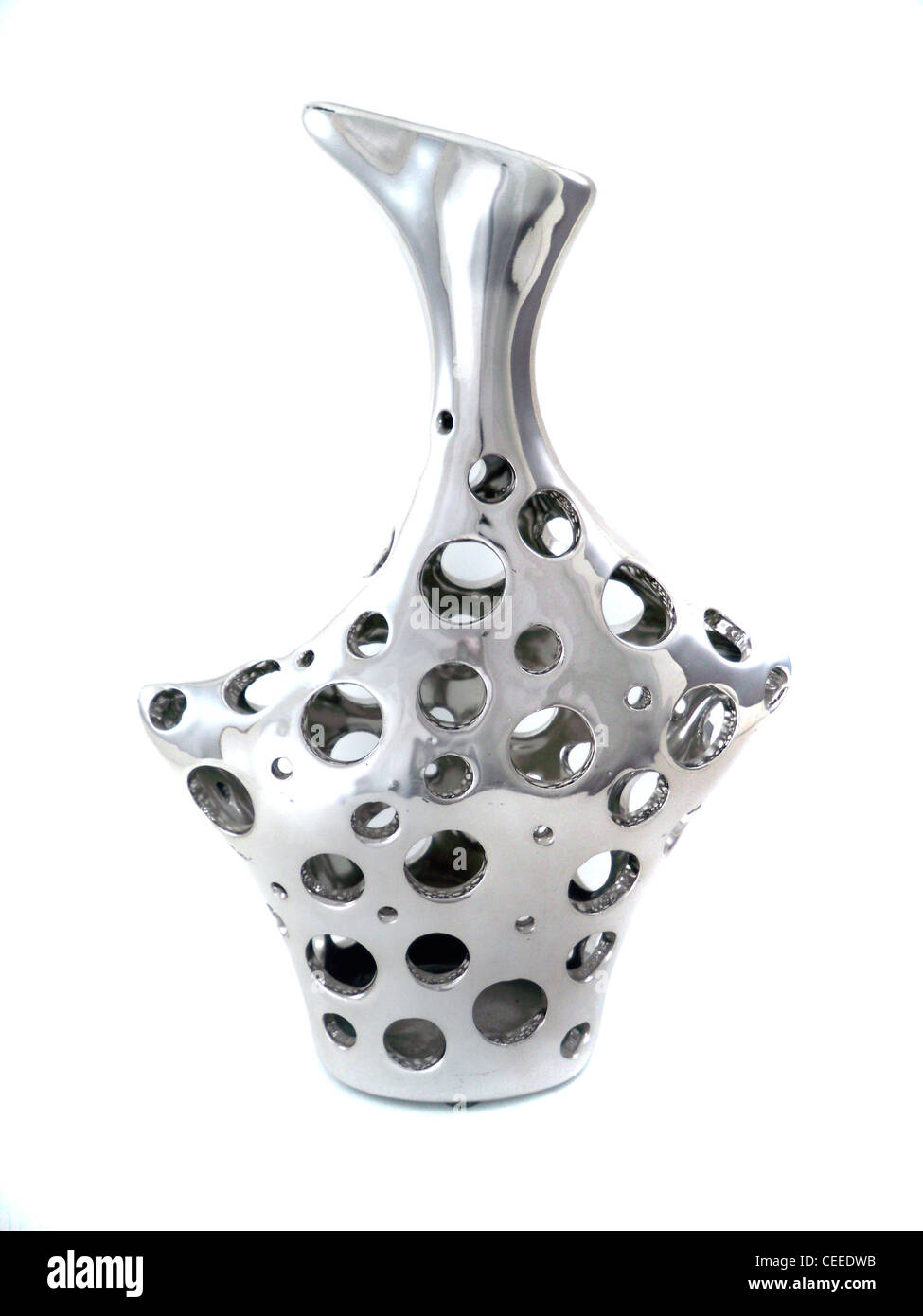 stylish and modern Silver Vase isolated on white Stock Photo - Alamy