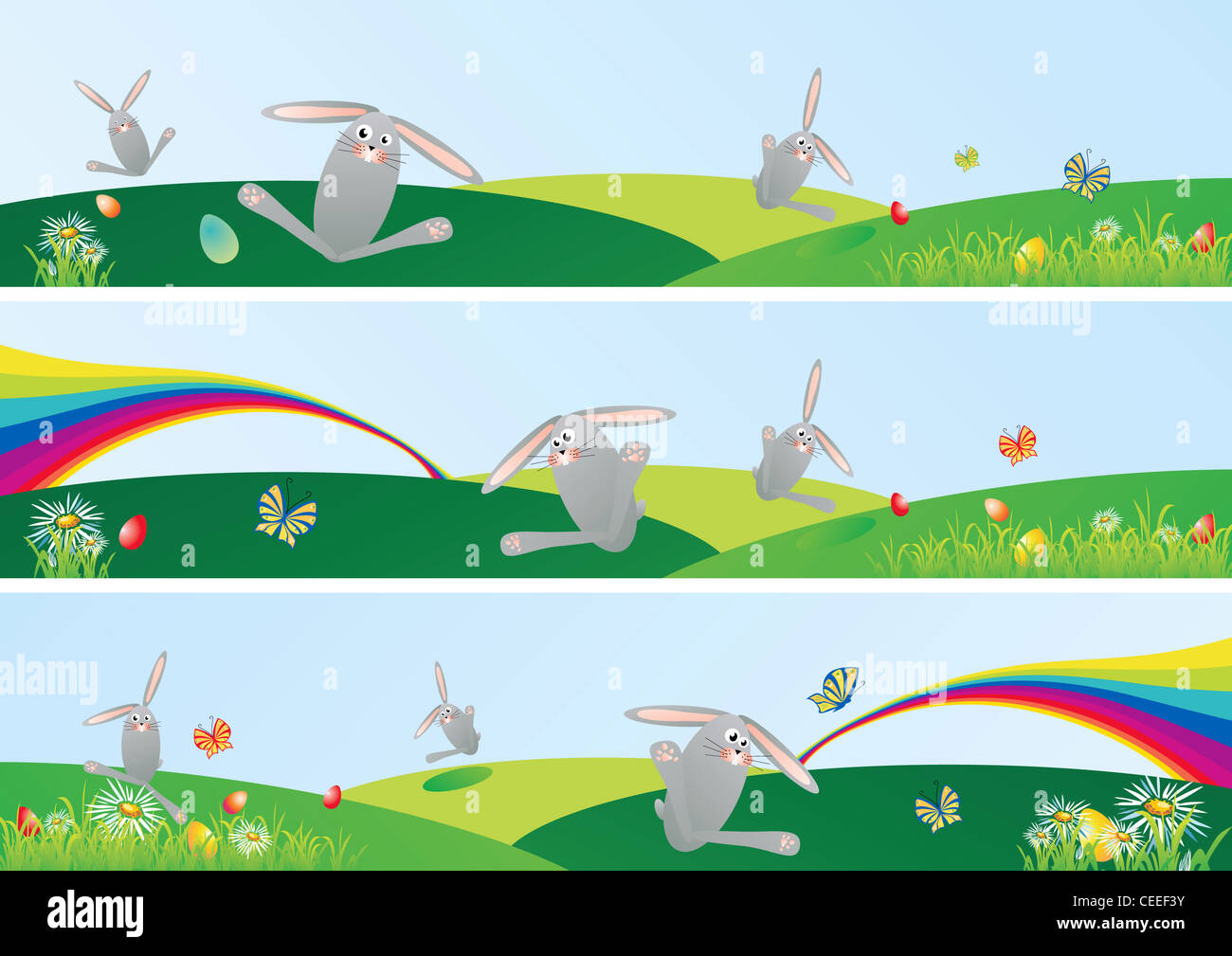 Vector Easter spring web banner set Stock Photo - Alamy