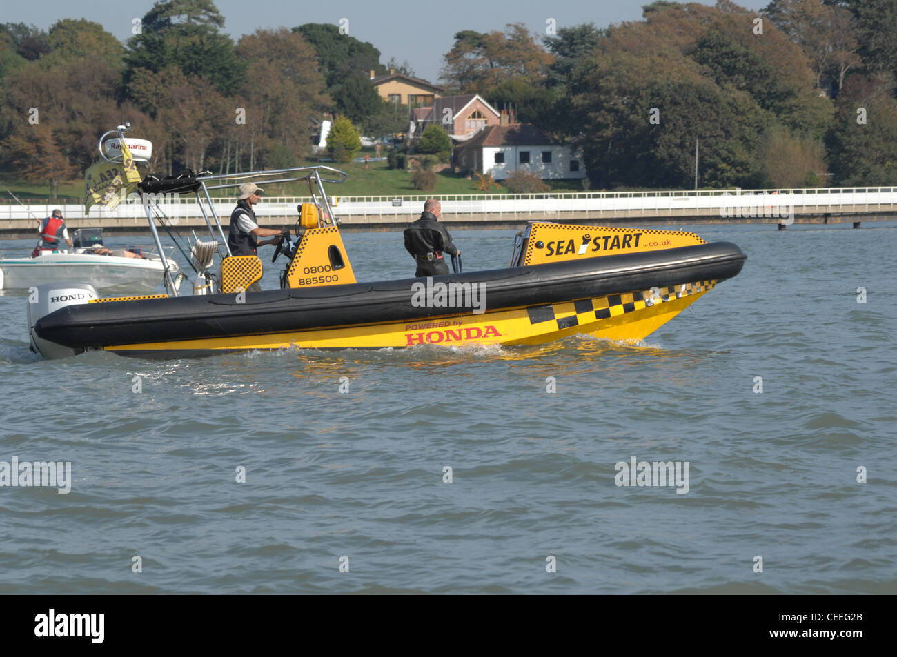 Sea Start RIB with diver onboard going to the assistance of sailors on ...