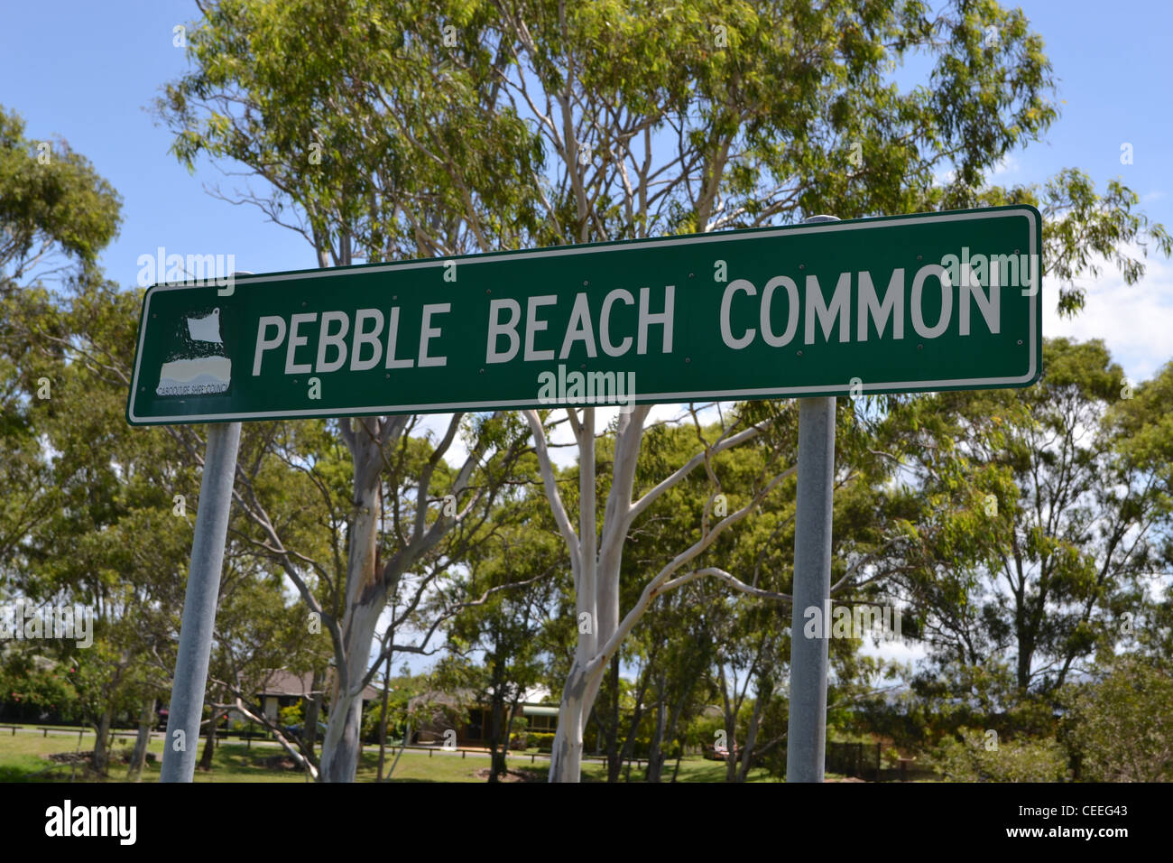 Pebble Beach Common sign Stock Photo - Alamy