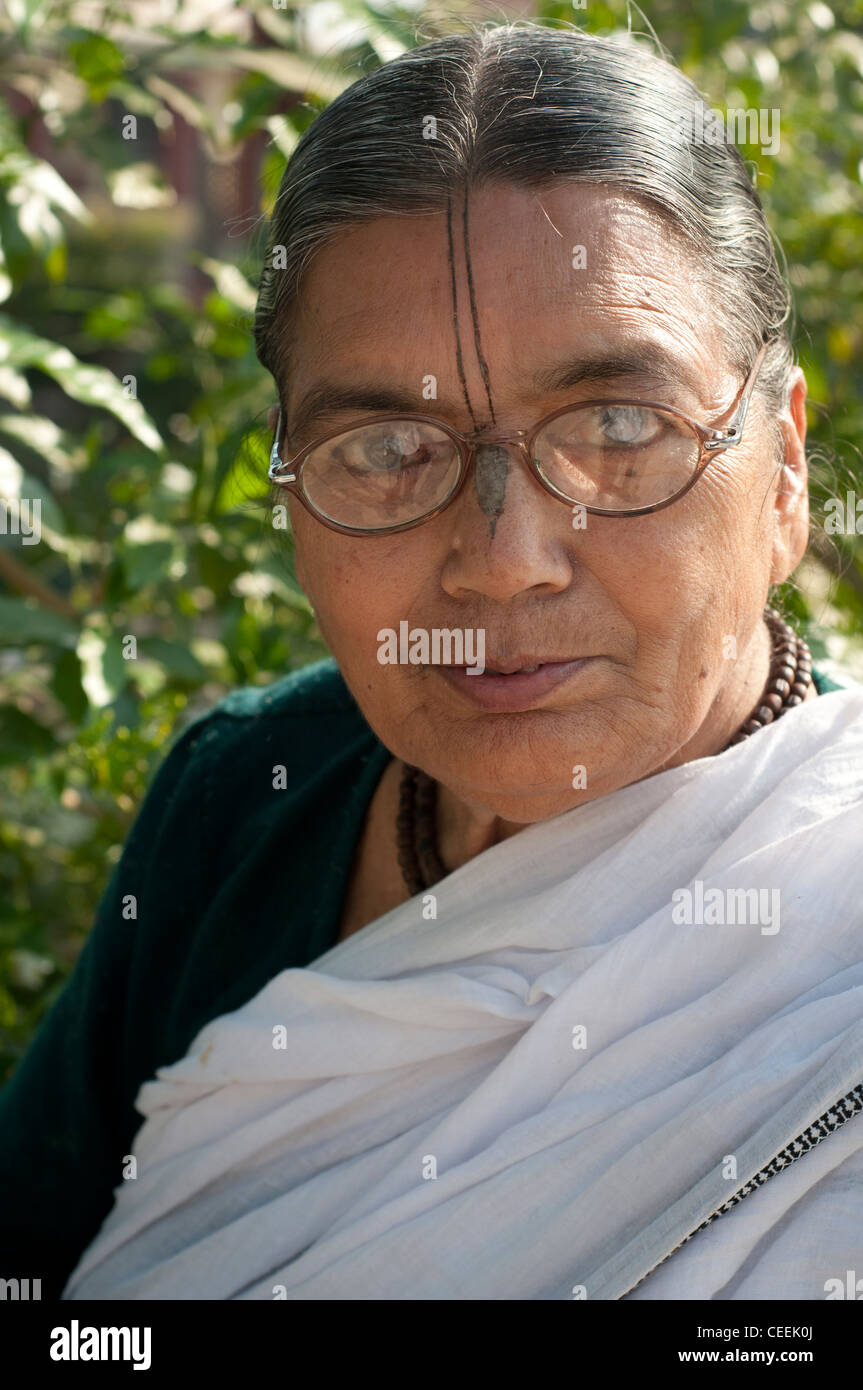Portrait of a widow, Ma Dham Ashram, run by NGO Guild of Service ...