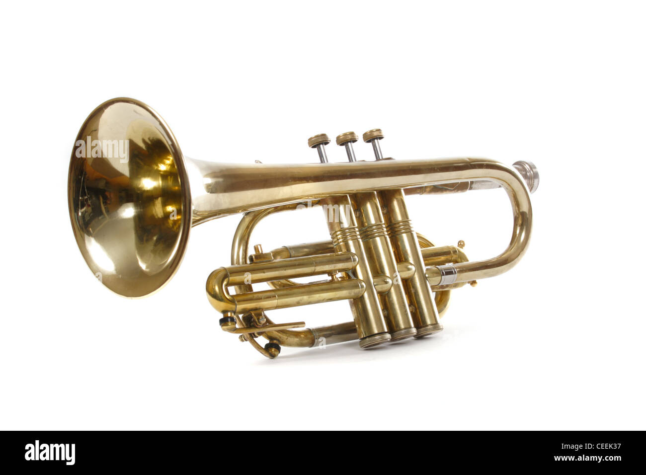 Old trumpet instrument hi-res stock photography and images - Alamy