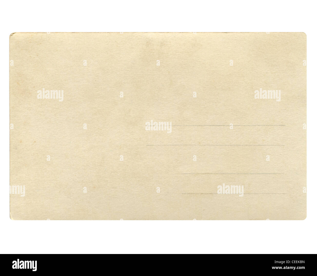 A blank postcard useful as a background - isolated over white ...