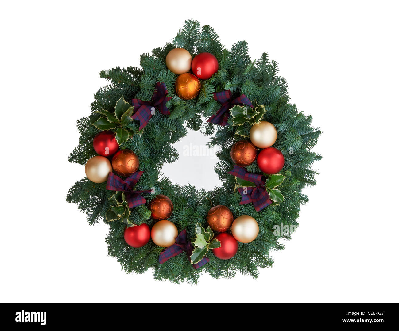 Baubles on wreath Cut Out Stock Images & Pictures - Alamy