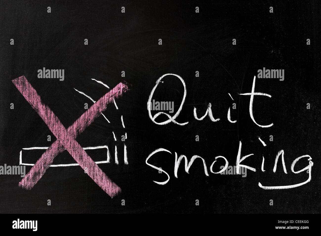 Chalk drawing - Quit smoking Stock Photo - Alamy