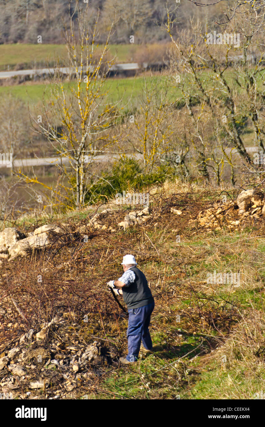 Farmer at Arrieta village, Valle de Arce, Navarre, Spain Stock Photo ...