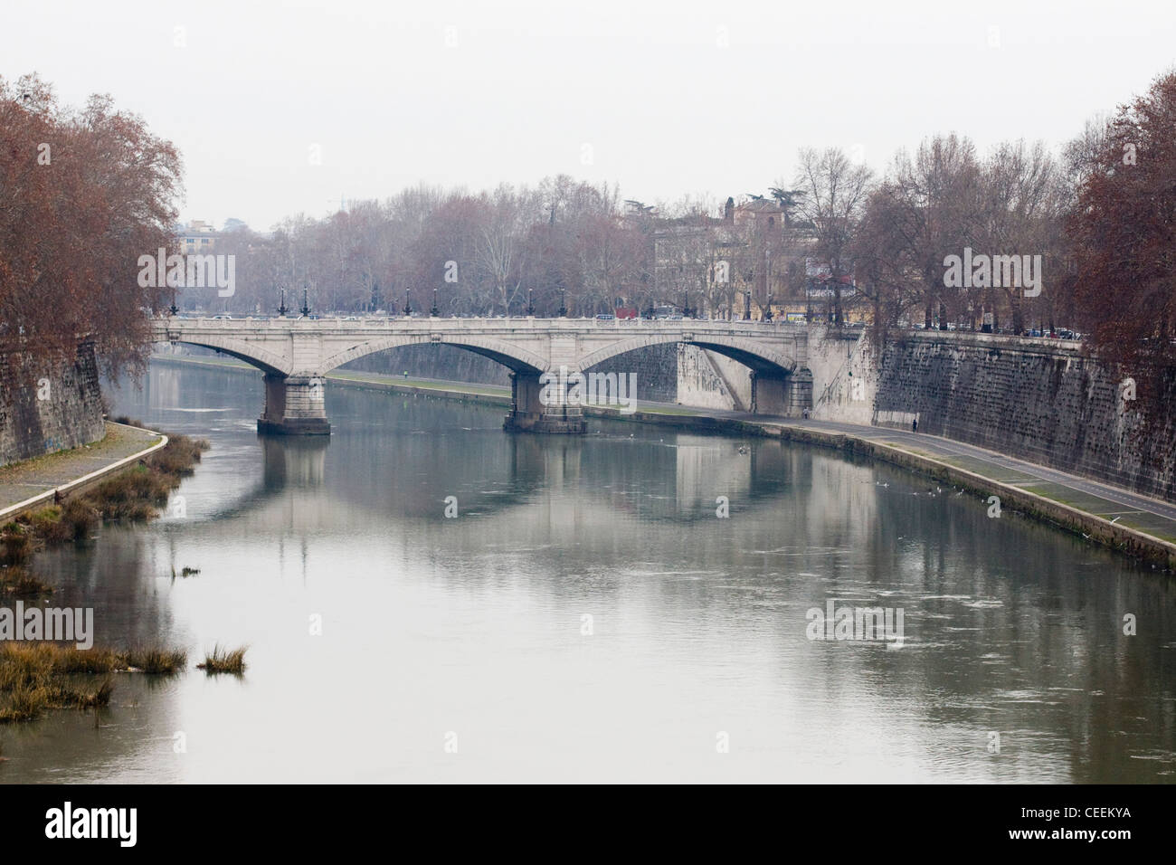Hadrian's Bridge on the Tiber River is one of the most beautiful ...
