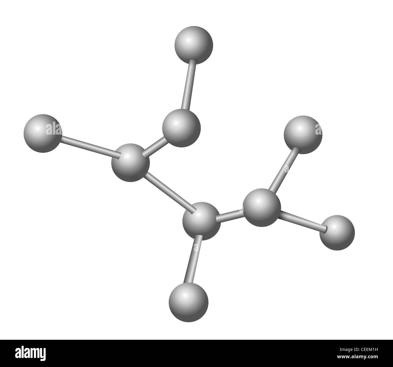 Illustration depicting molecular structure concept against white Stock ...