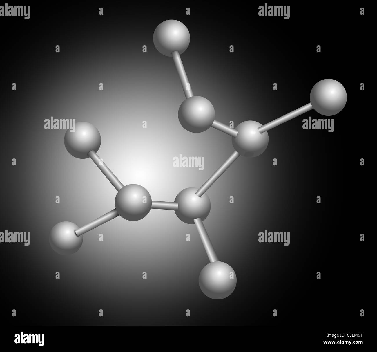 Illustration depicting molecular structure concept with black and grey ...