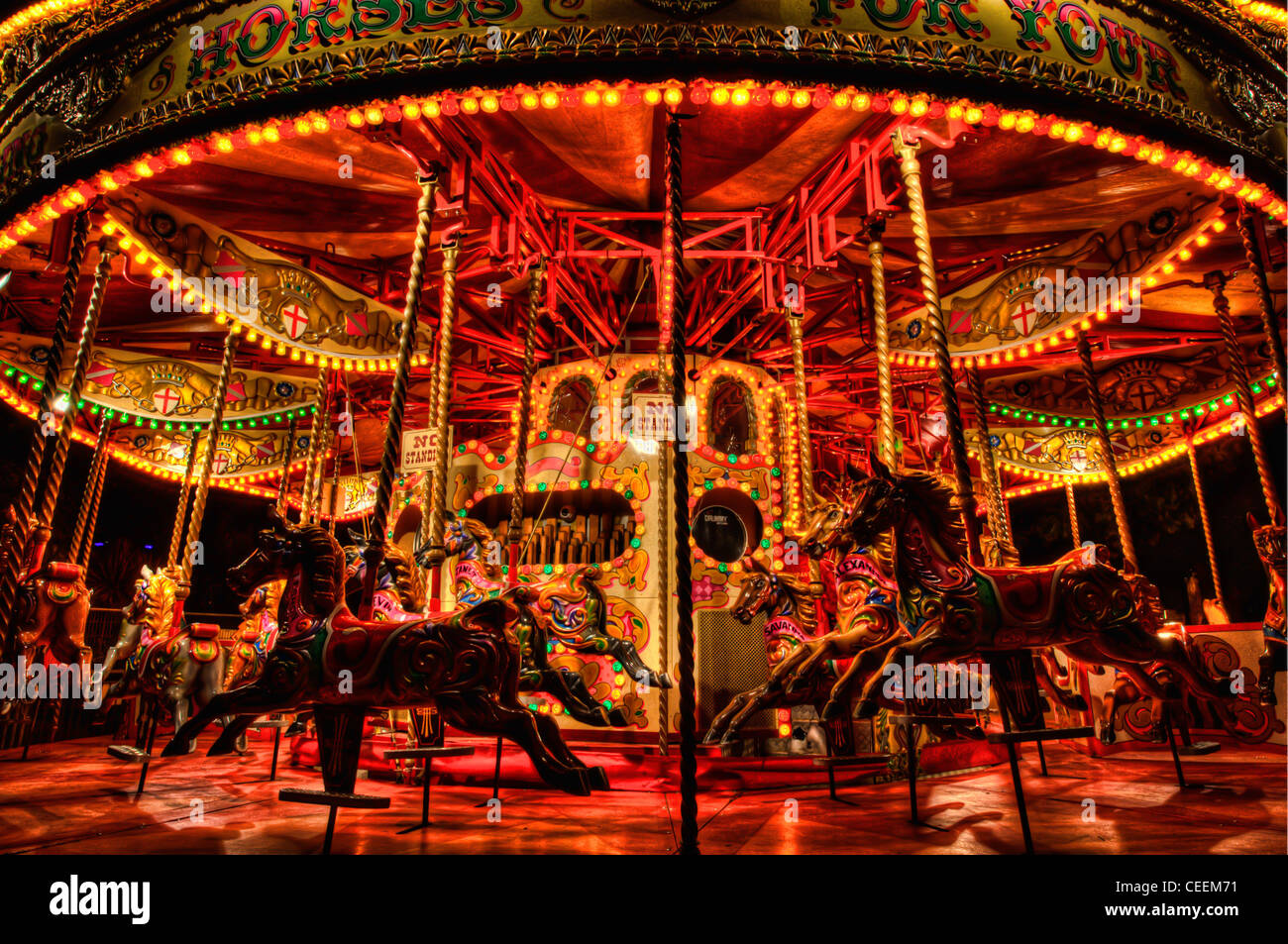 A merry-go-round by Waterloo, London Stock Photo - Alamy