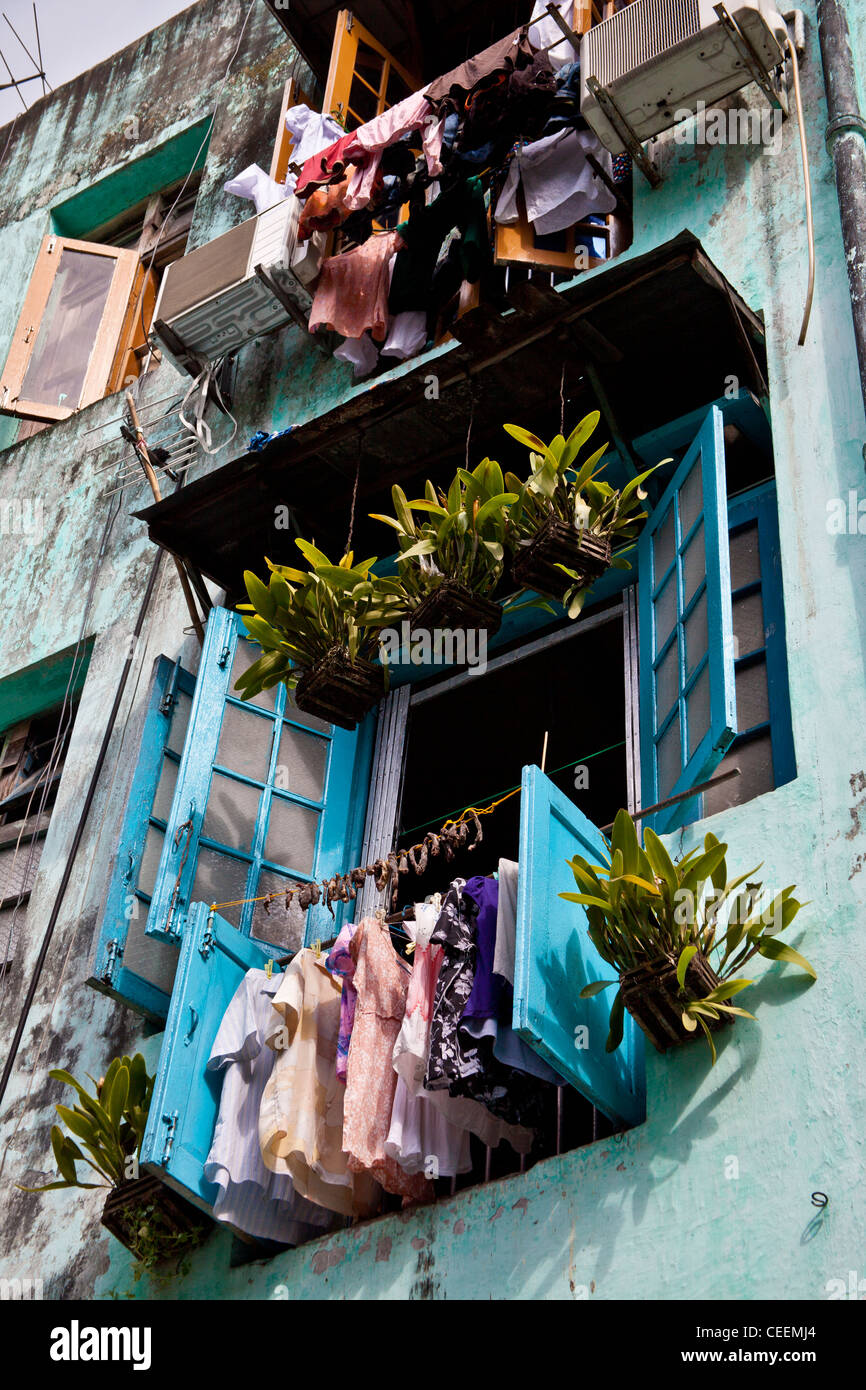 Windows in Yangon (Rangoon), Myanmar (Burma), South East Asia Stock ...