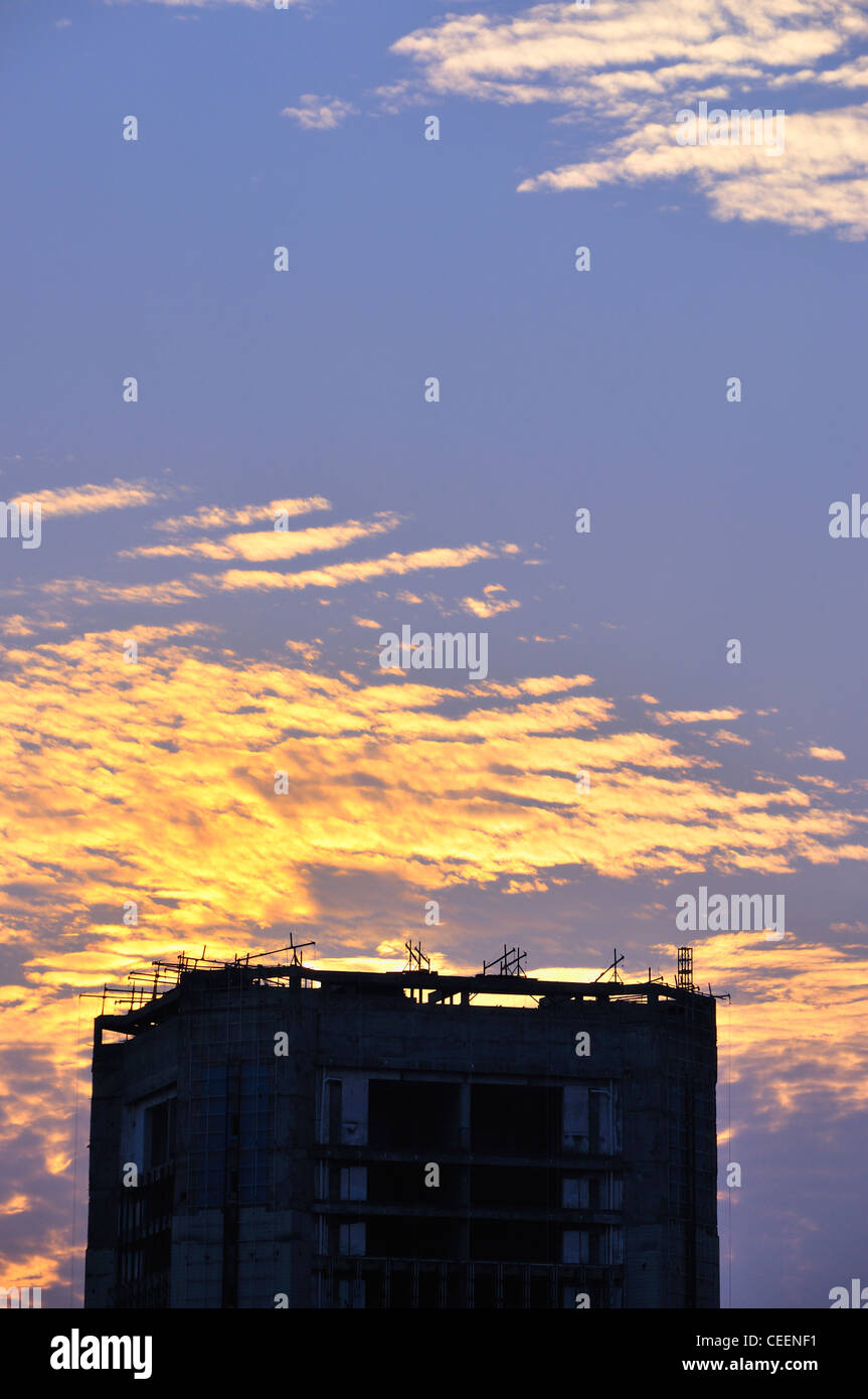 sunset sky,building silhouette,cityscape Stock Photo - Alamy
