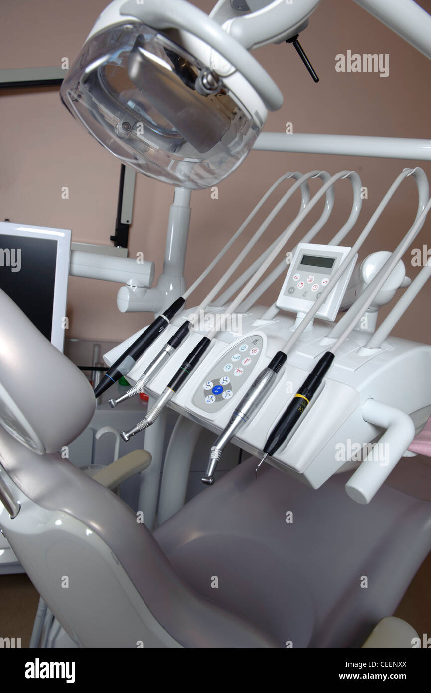 Dentist chair and tools Stock Photo - Alamy