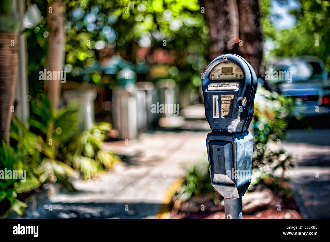 A parking meter on the sunny streets on Key West Stock Photo - Alamy