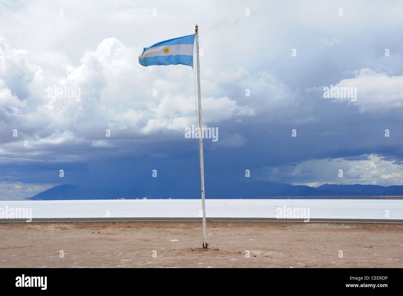 Argentina flag on the Andes Stock Photo - Alamy