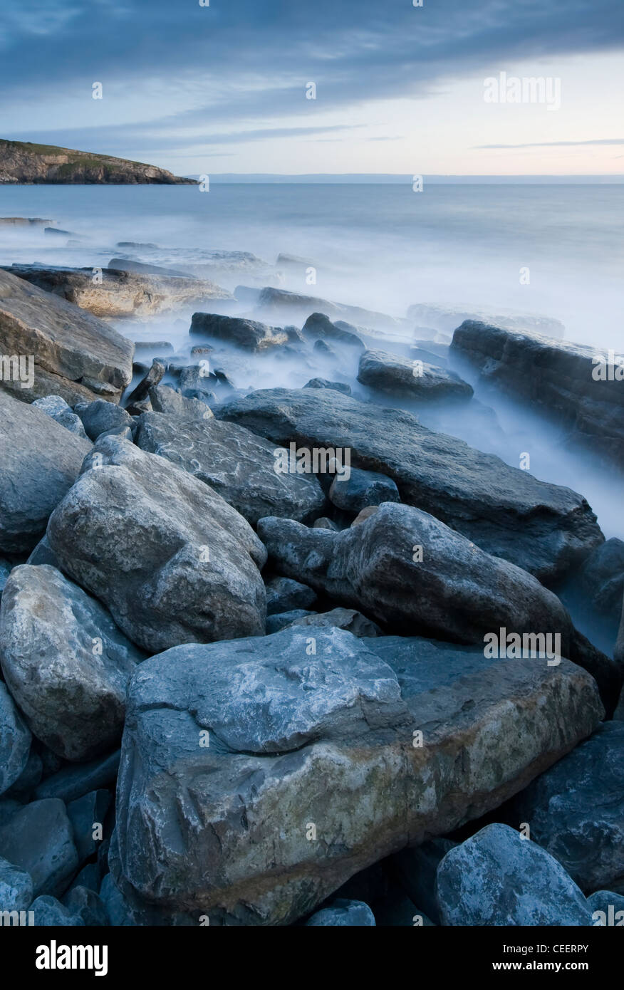 a view of Southerndown aka Dunraven bay looking east at sunset Stock ...